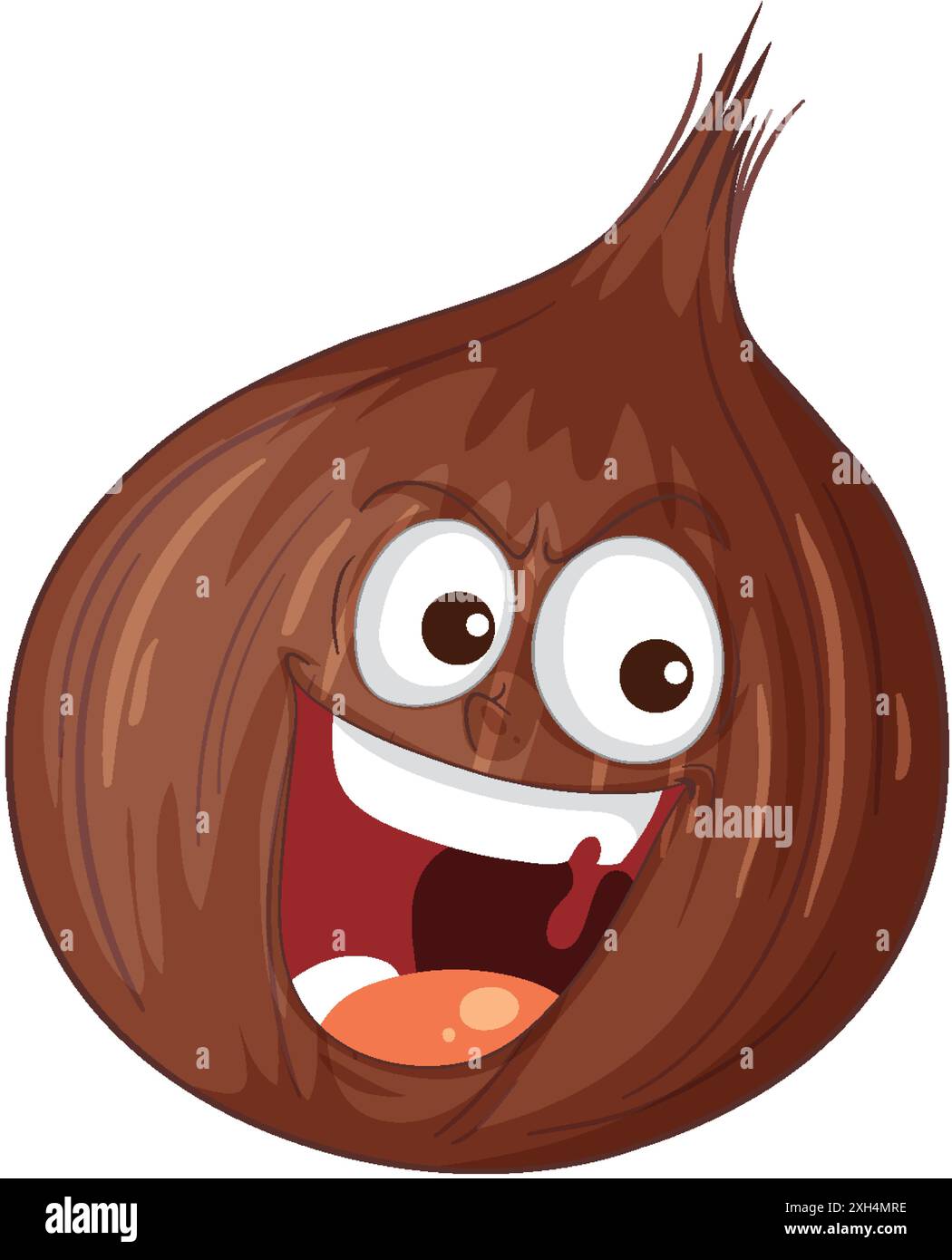 Smiling chestnut with expressive eyes and mouth Stock Vector Image ...