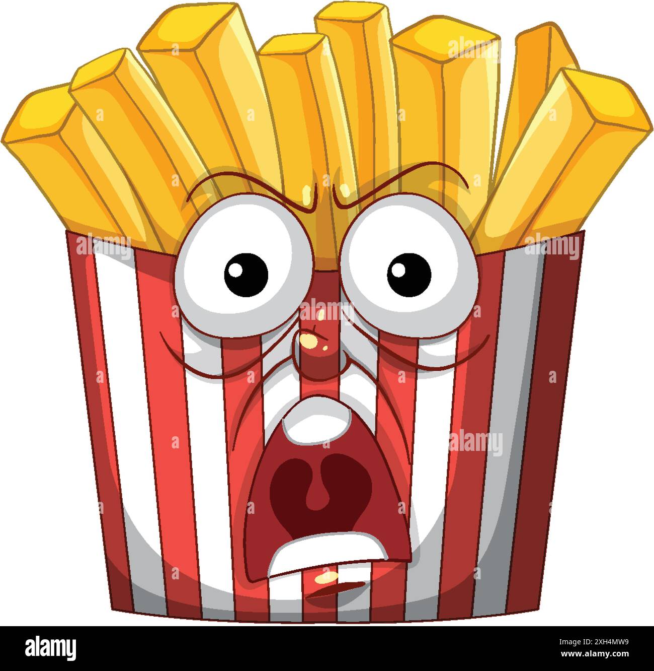 Animated fries box with a shocked expression Stock Vector Image & Art ...