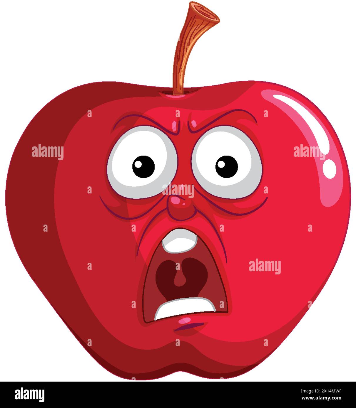 Red apple with an angry expression Stock Vector Image & Art - Alamy