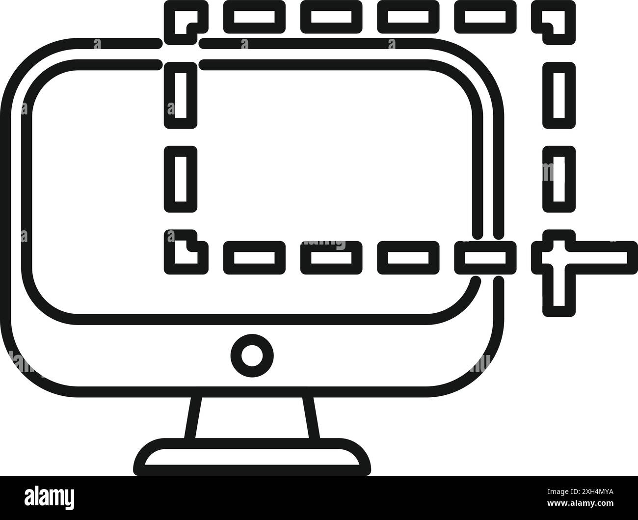 Simple outline icon representing the action of resizing a computer ...