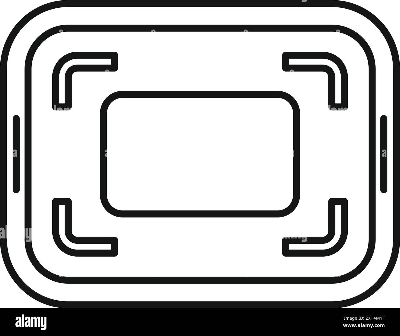 Line art icon of a smartphone with an augmented reality interface ...