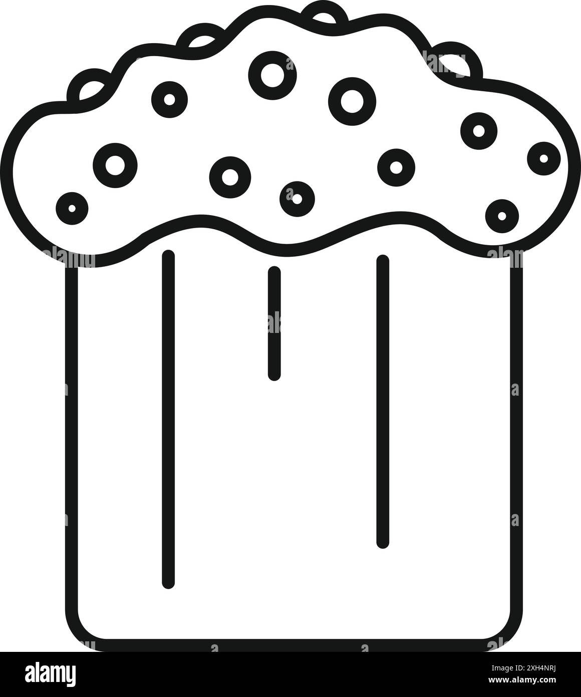 Simple line drawing of an easter cake with icing and sprinkles, perfect ...