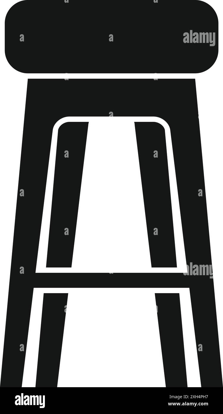 Simple tall bar stool with rounded edges is isolated on white Stock ...