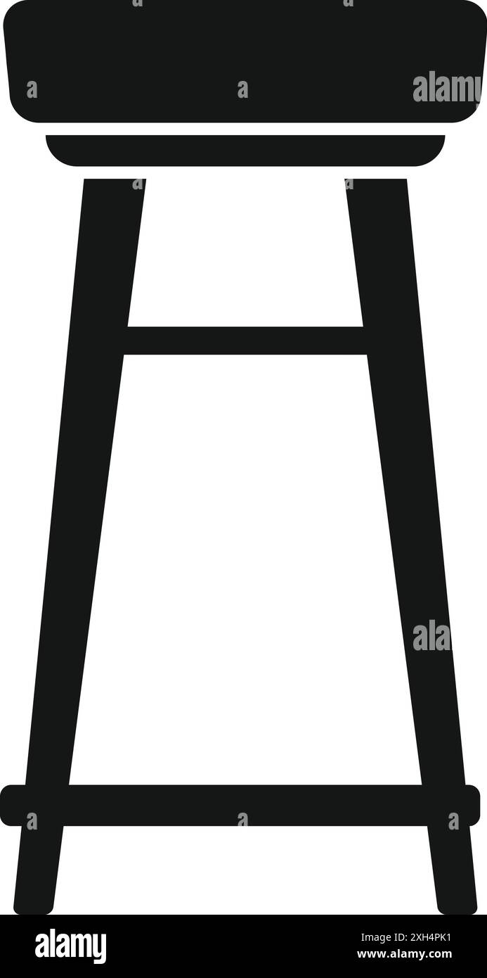 Simple tall bar stool standing on white background, simple furniture ...