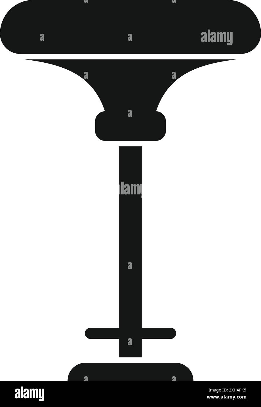 Simple icon depicting a round pub chair standing on one leg Stock ...