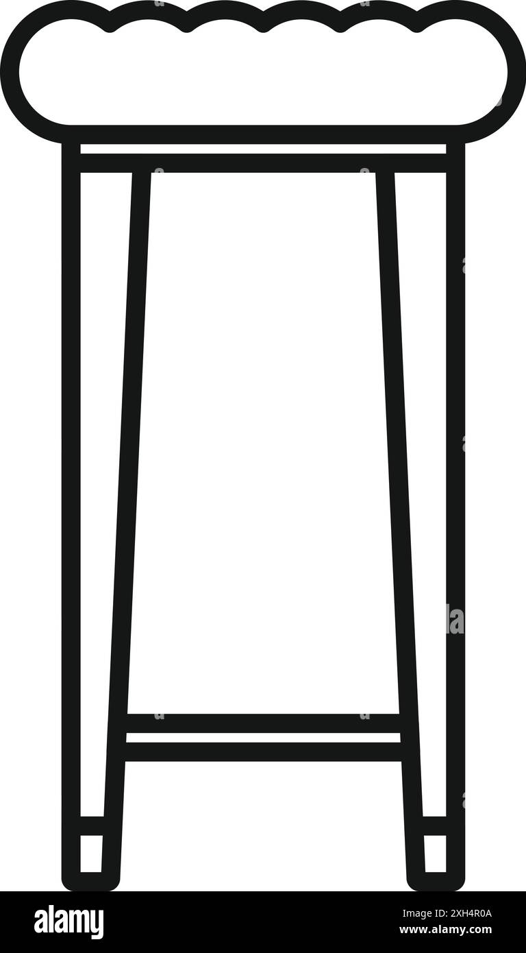 Simple line icon of a round top stool with four legs Stock Vector Image ...