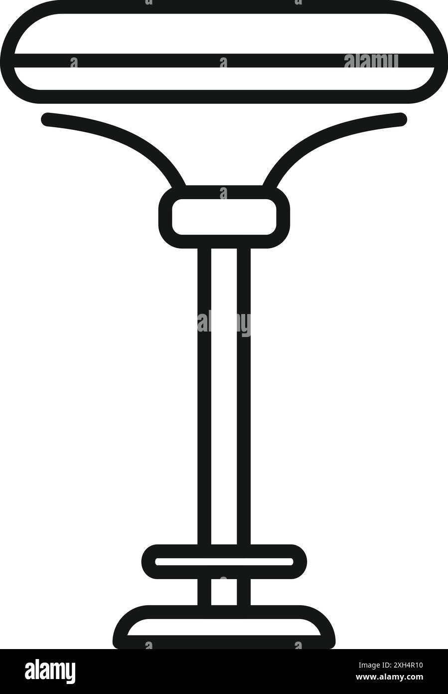 Simple outline icon of a modern bar stool standing on a white ...