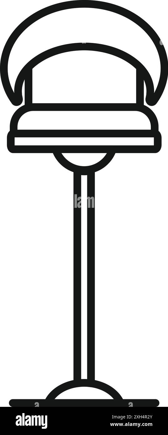 Simple line icon of a modern street lamp standing on one leg with a ...