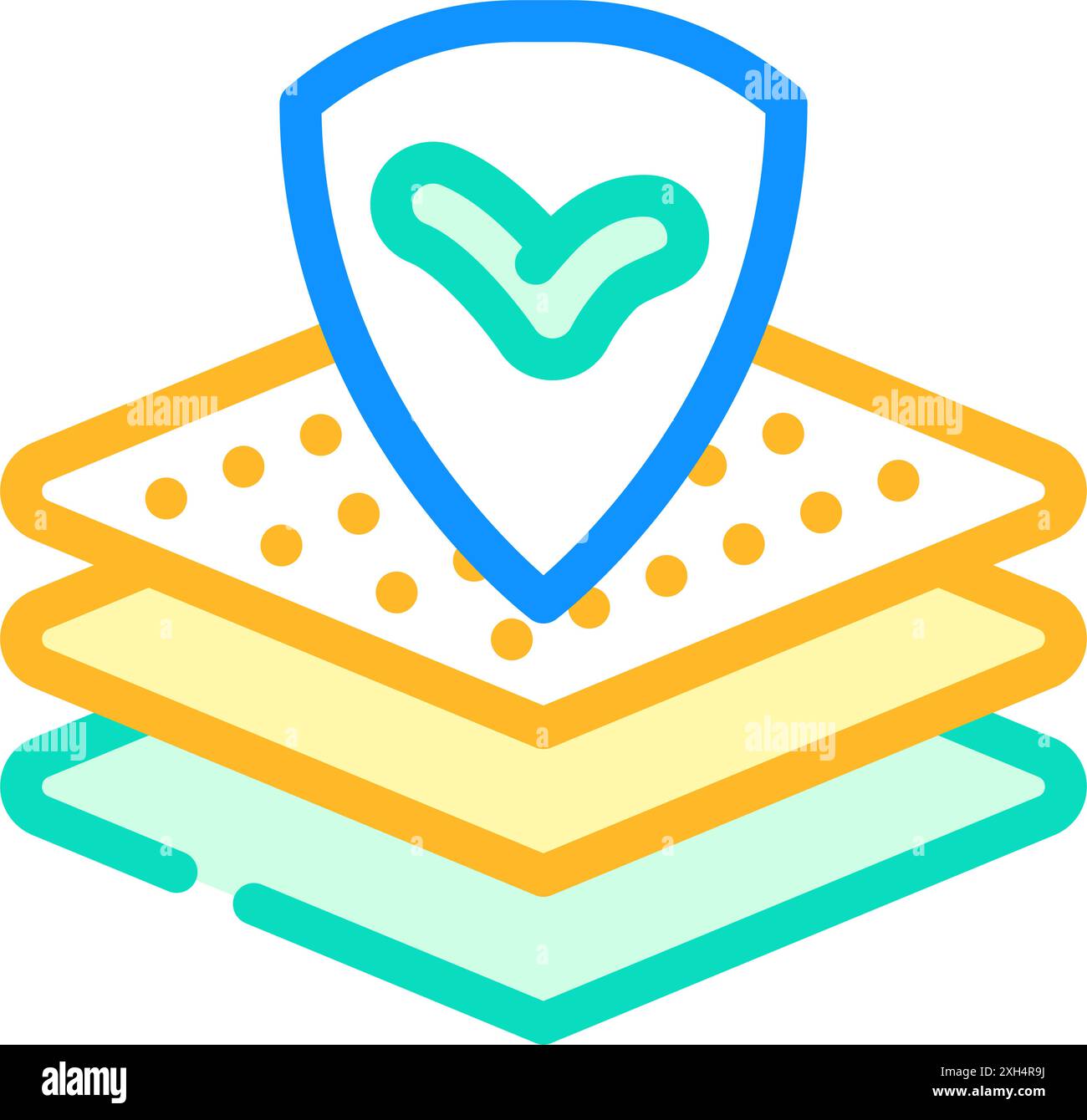 protective cover product label caution color icon vector illustration ...