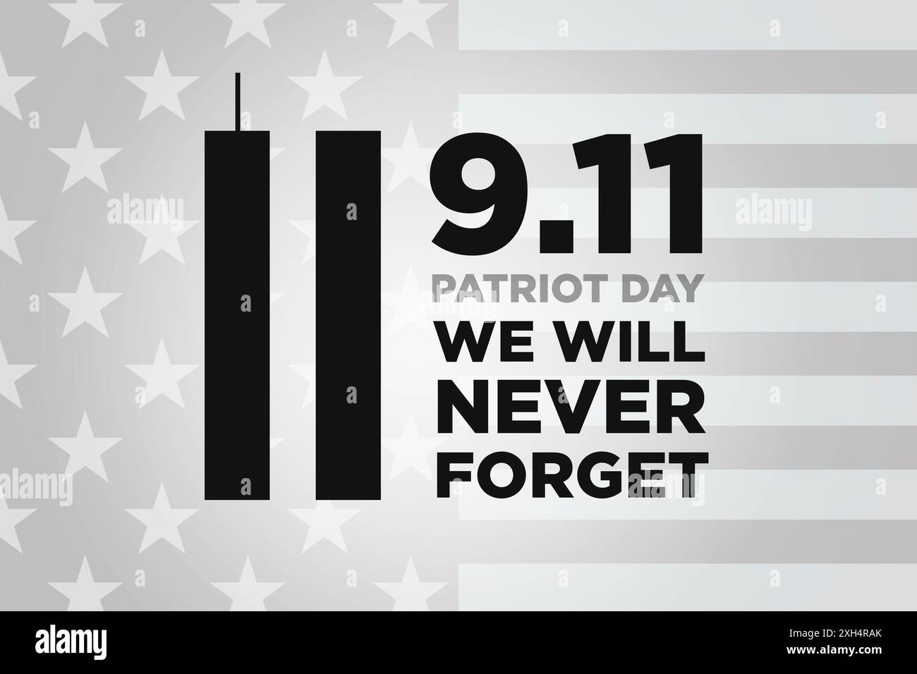 Patriot day, September 11, Remember 9 11. Illustration of the Twin ...