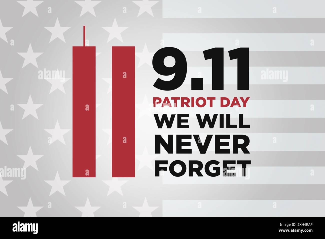 Patriot day, September 11, Remember 9 11. Illustration of the Twin ...