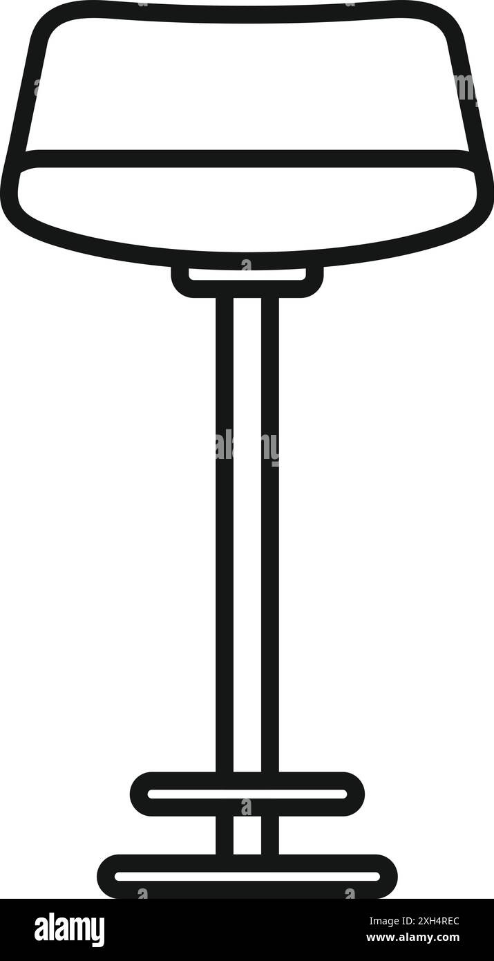 Minimalist line drawing of a modern bar stool with footrest, ideal for ...