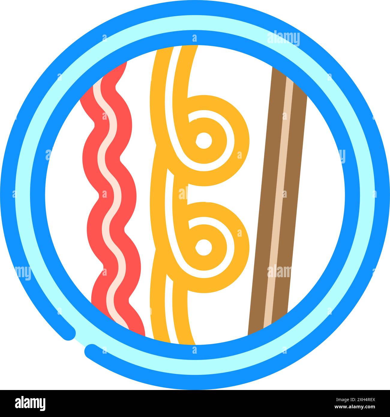 for all hair types product label caution color icon vector illustration ...