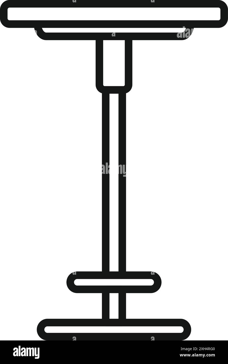 Simple adjustable height bar table standing desk line icon for apps and ...