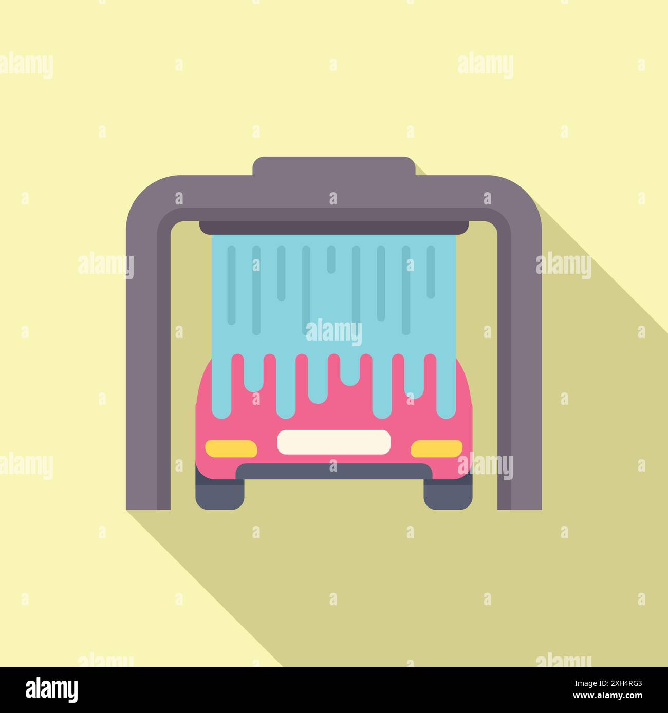 Pink car is getting washed in an automatic car wash Stock Vector Image ...