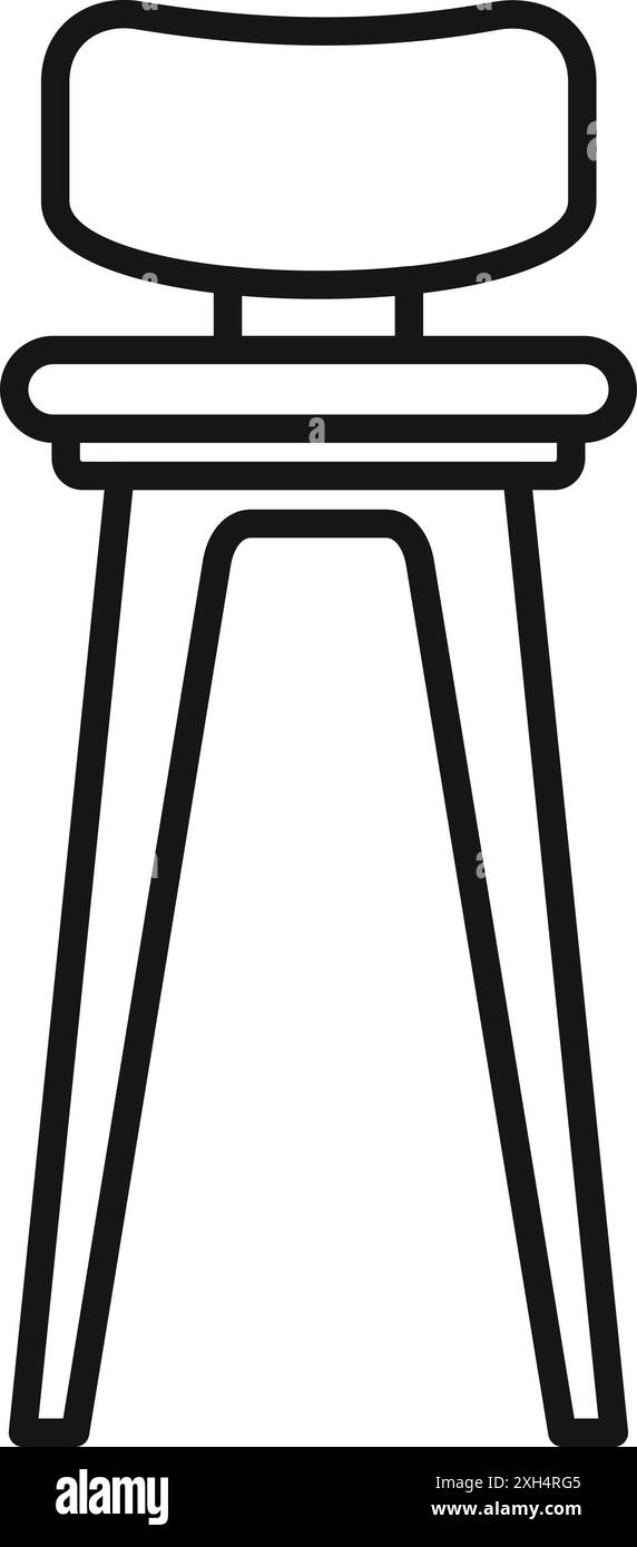 Simple line art icon of a tall chair with backrest, perfect for ...