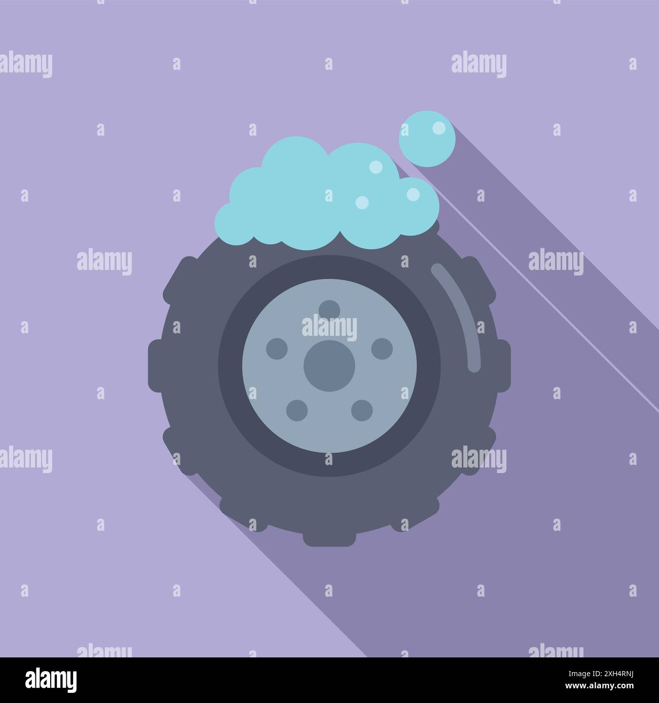 Tire is being washed with soap suds, perfect for representing car ...
