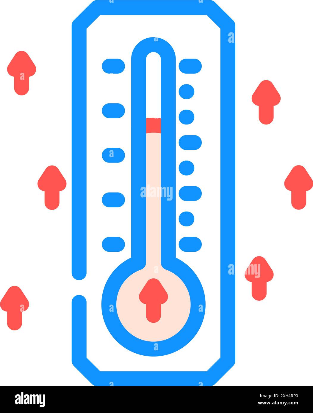 rising temperature gauge progress color icon vector illustration Stock ...
