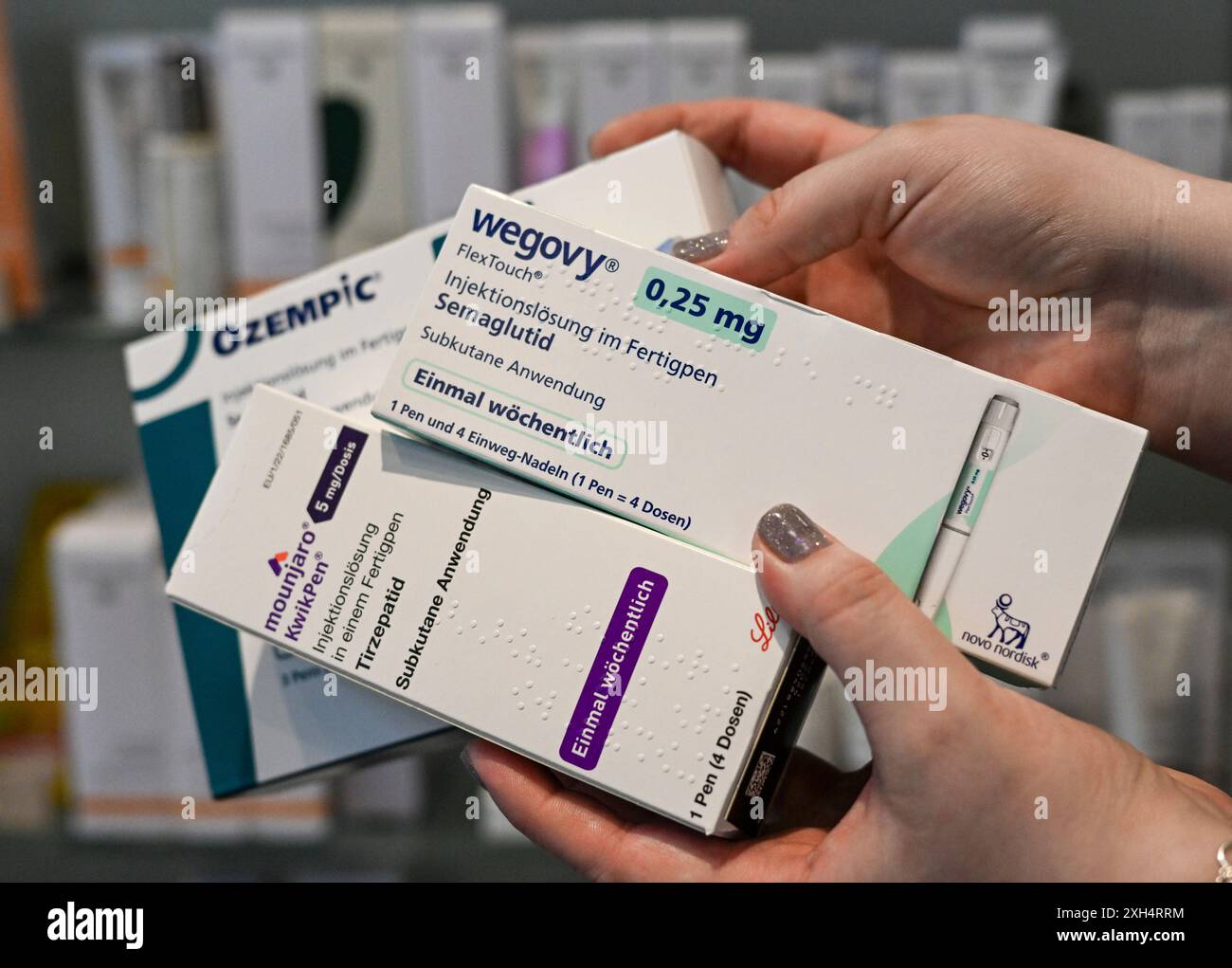 Berlin, Germany. 11th July, 2024. Slimming syringes of the brands ...