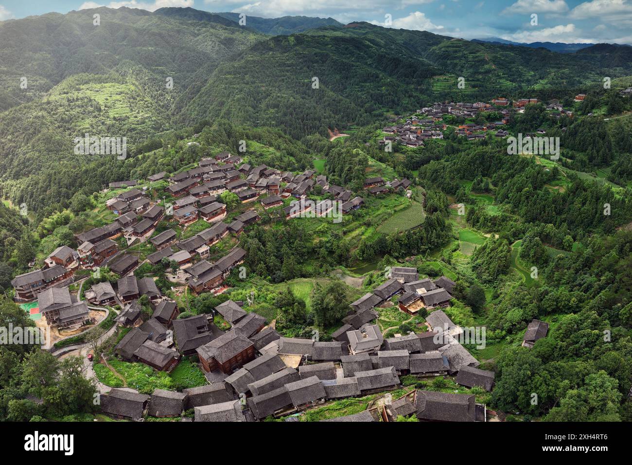 Aerial view of ancient remote village in Guizhou, China Stock Photo - Alamy