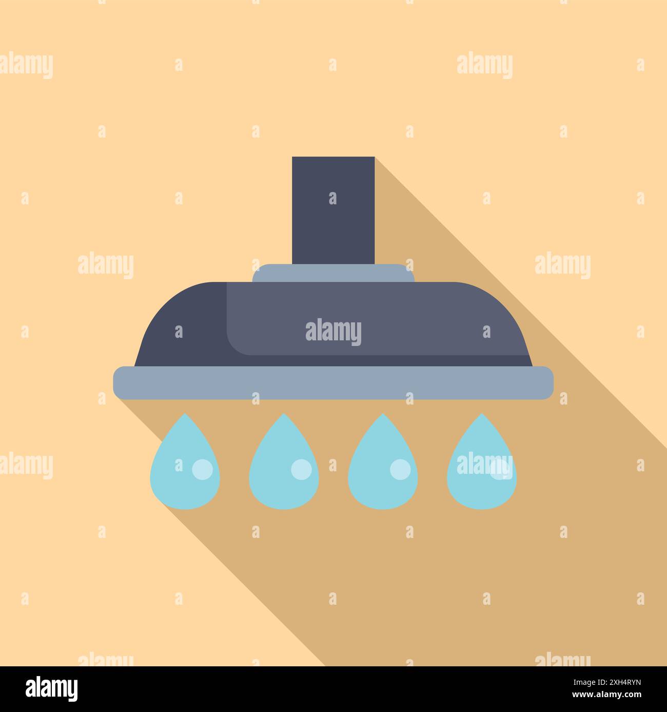 Kitchen extractor hood absorbing water drops icon. Flat illustration of ...