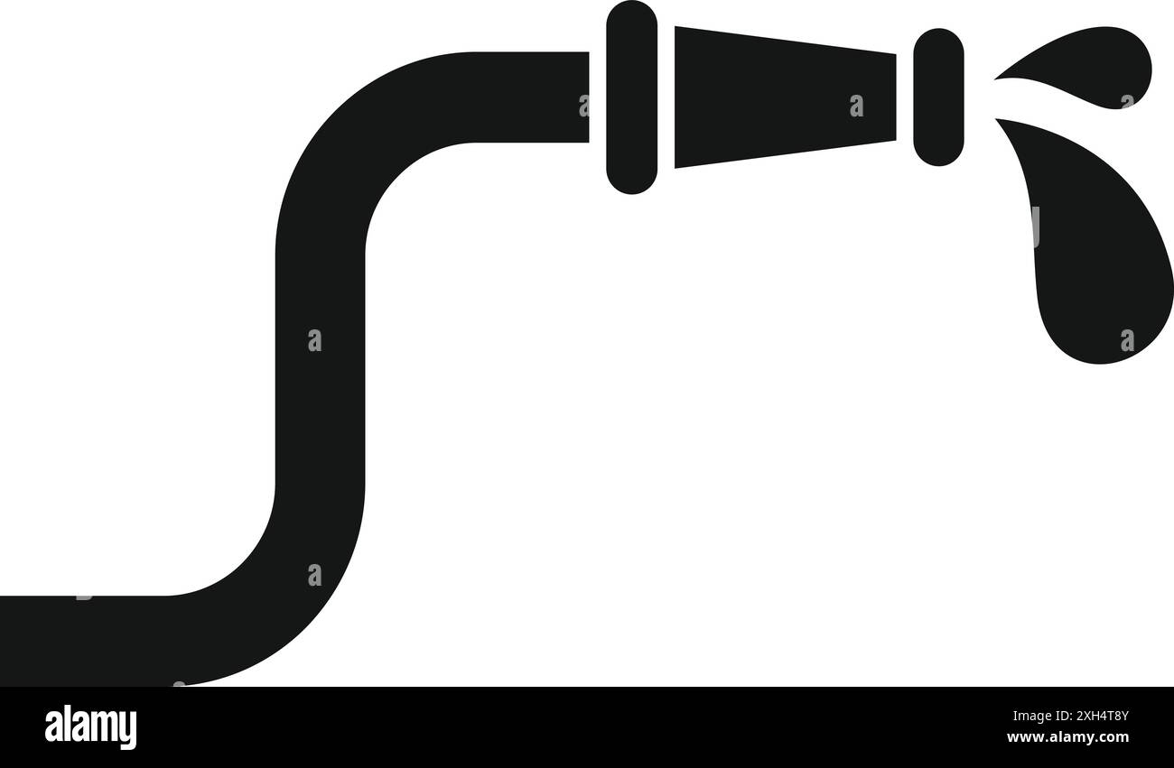 Black and white icon of a fire hose sprinkling water, representing ...