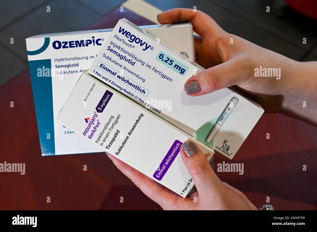 Berlin, Germany. 11th July, 2024. Slimming syringes of the brands ...