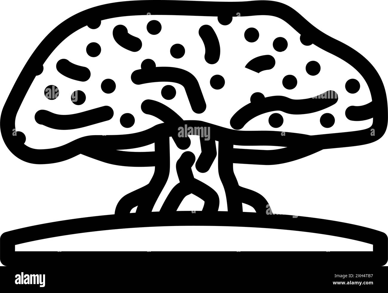 bodhi tree buddhism line icon vector illustration Stock Vector Image ...