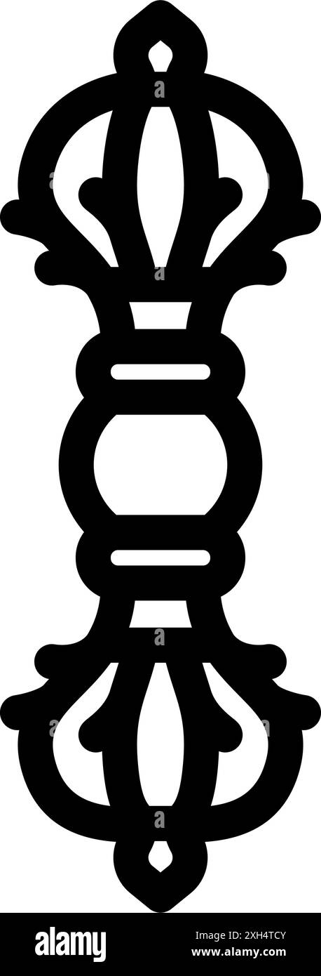 vajra dorje buddhism line icon vector illustration Stock Vector Image ...