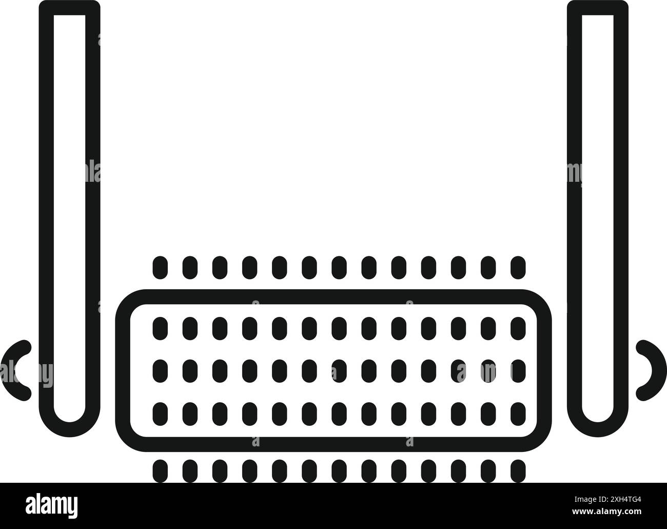 Wifi router providing strong wireless signal with two antennas Stock ...