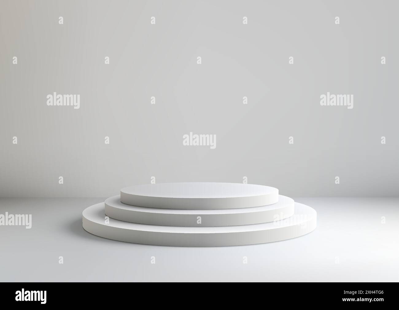 Clean and Sleek 3D White Podium with Three Tiers, Ideal for Modern ...