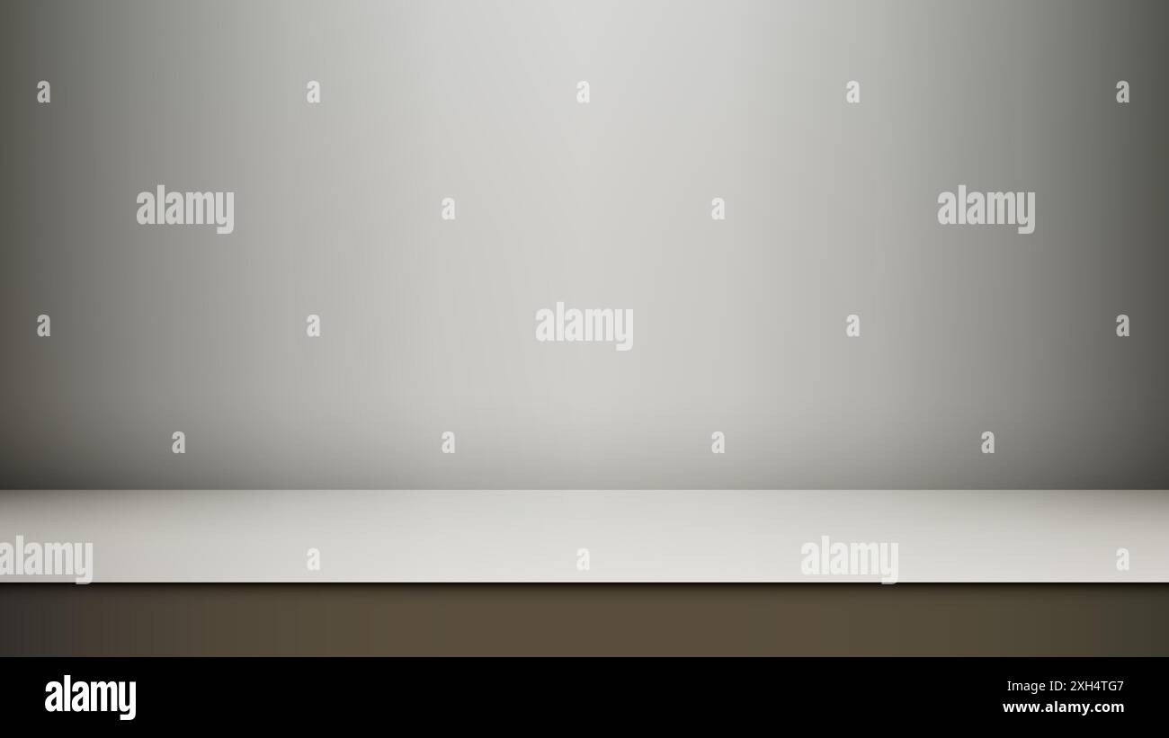 Elegant White Shelf on Gray Wall in Modern Studio Room background ...