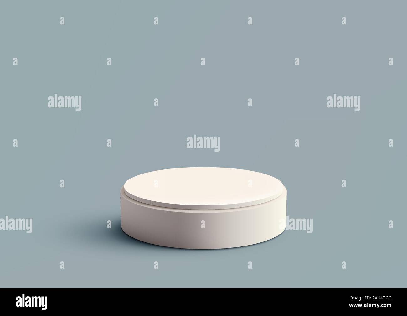 Modern 3D Cylinder Podium in Minimal Style, White Podium on Blue ...