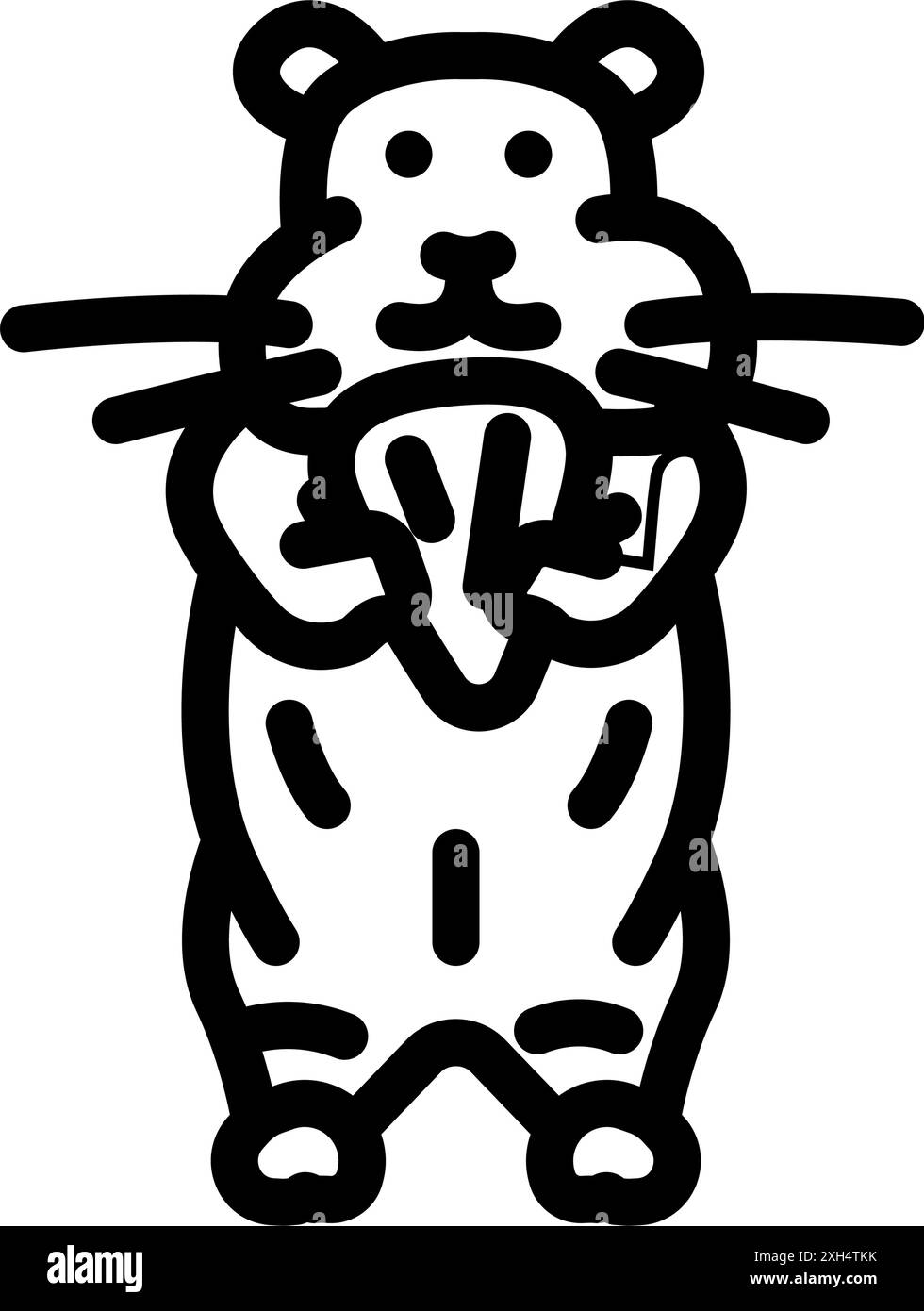 hamster eating pet line icon vector illustration Stock Vector Image ...