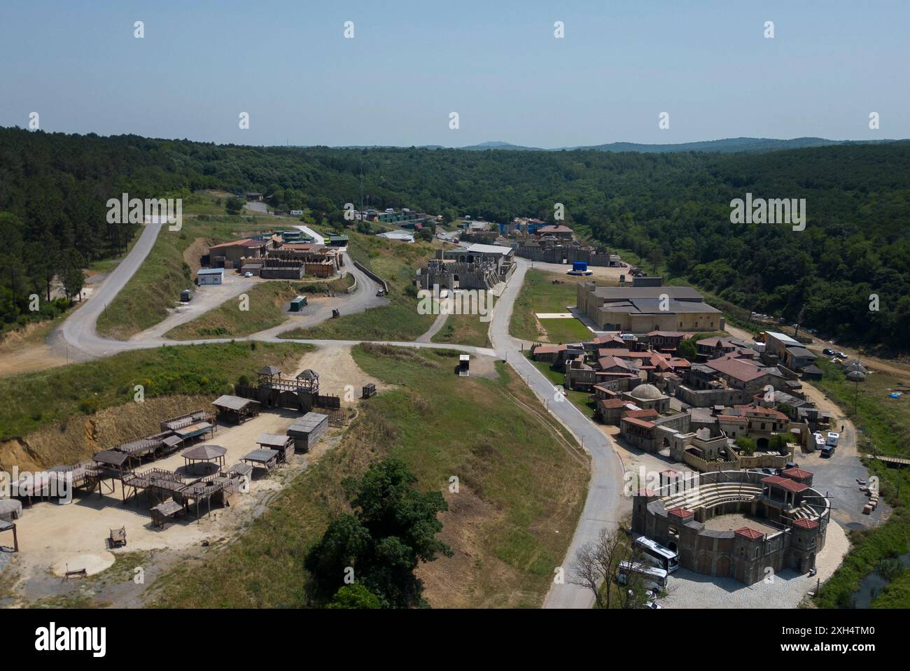 An airel view shows part of Bozdag's outdoor film studio, which ...