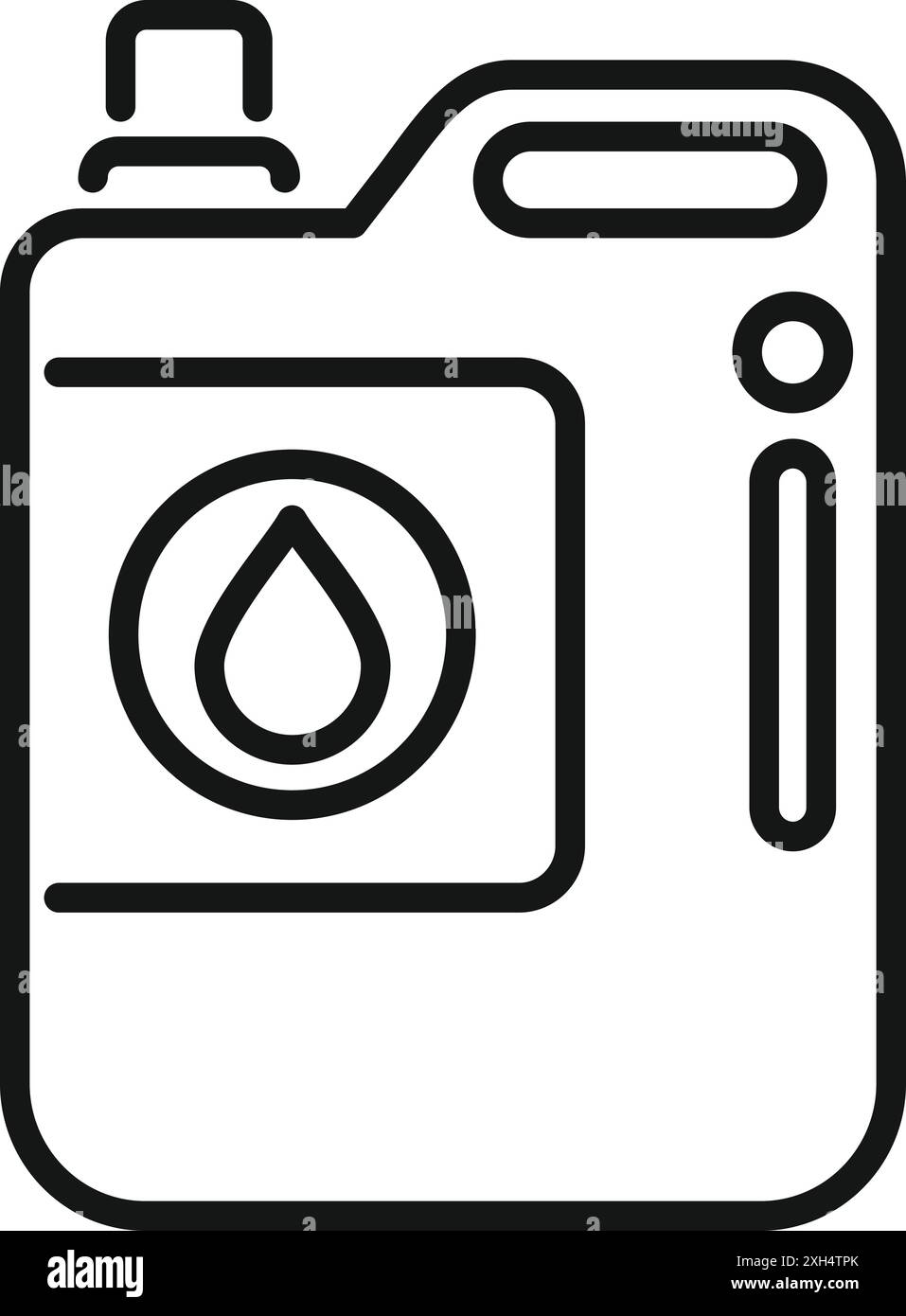Simple black outline icon representing a gallon or jerrycan for liquids ...