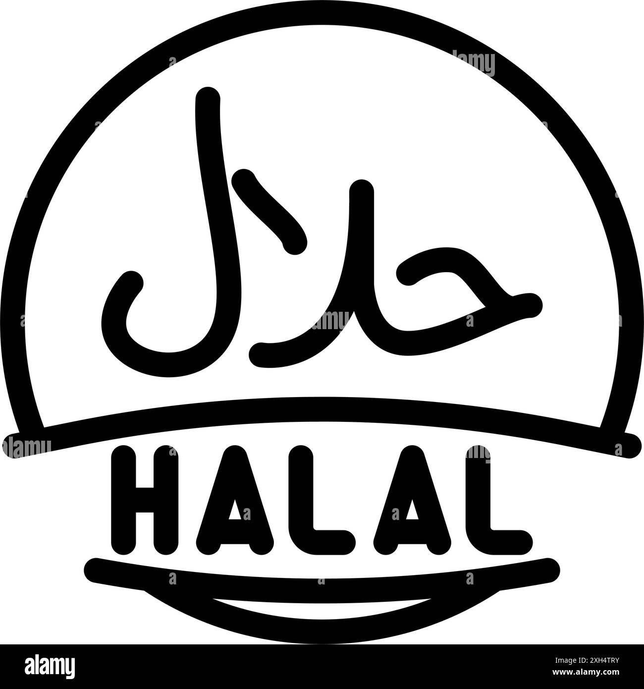 halal product label warning line icon vector illustration Stock Vector ...
