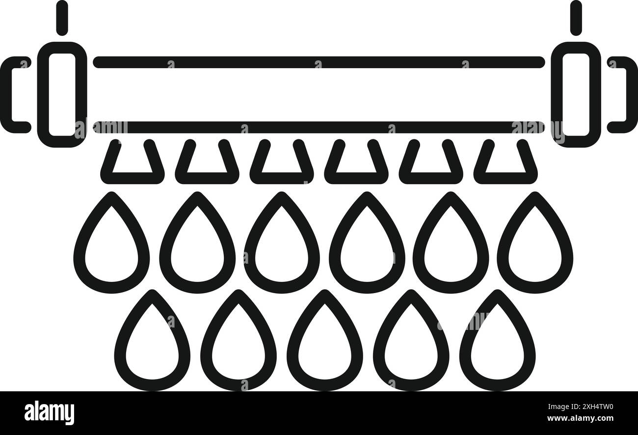 Simple icon of an irrigation system watering crops in a field Stock ...