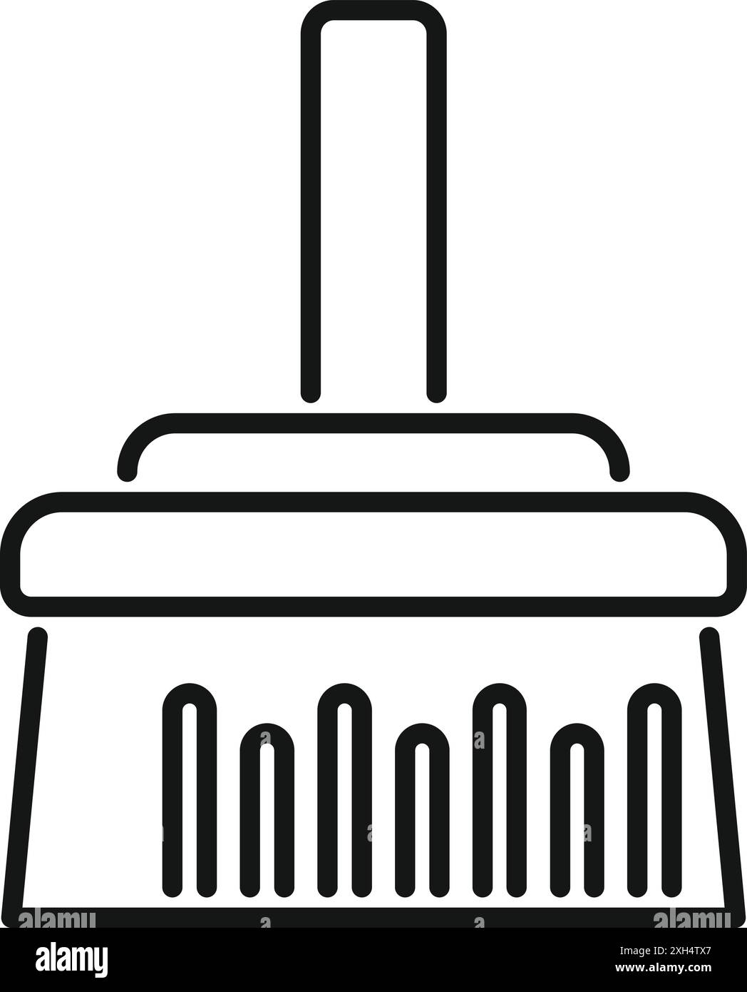 Simple line icon of a cleaning brush, symbolizing household chores and ...
