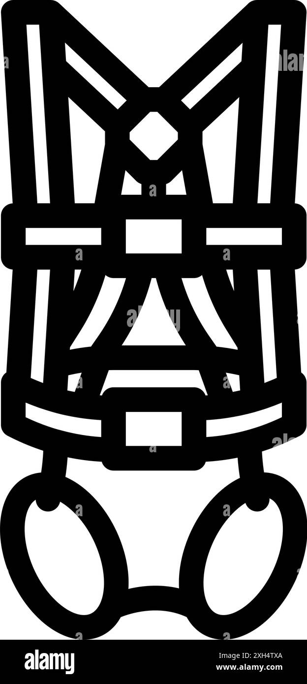 safety harness ppe protective equipment line icon vector illustration ...
