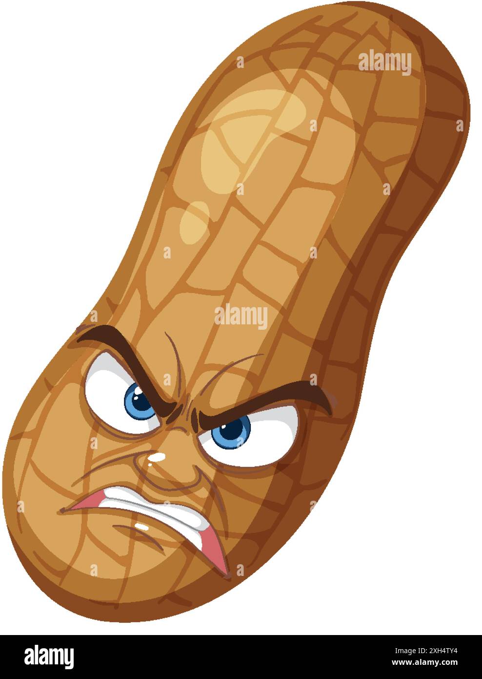 Illustration of a peanut with an angry expression Stock Vector Image ...