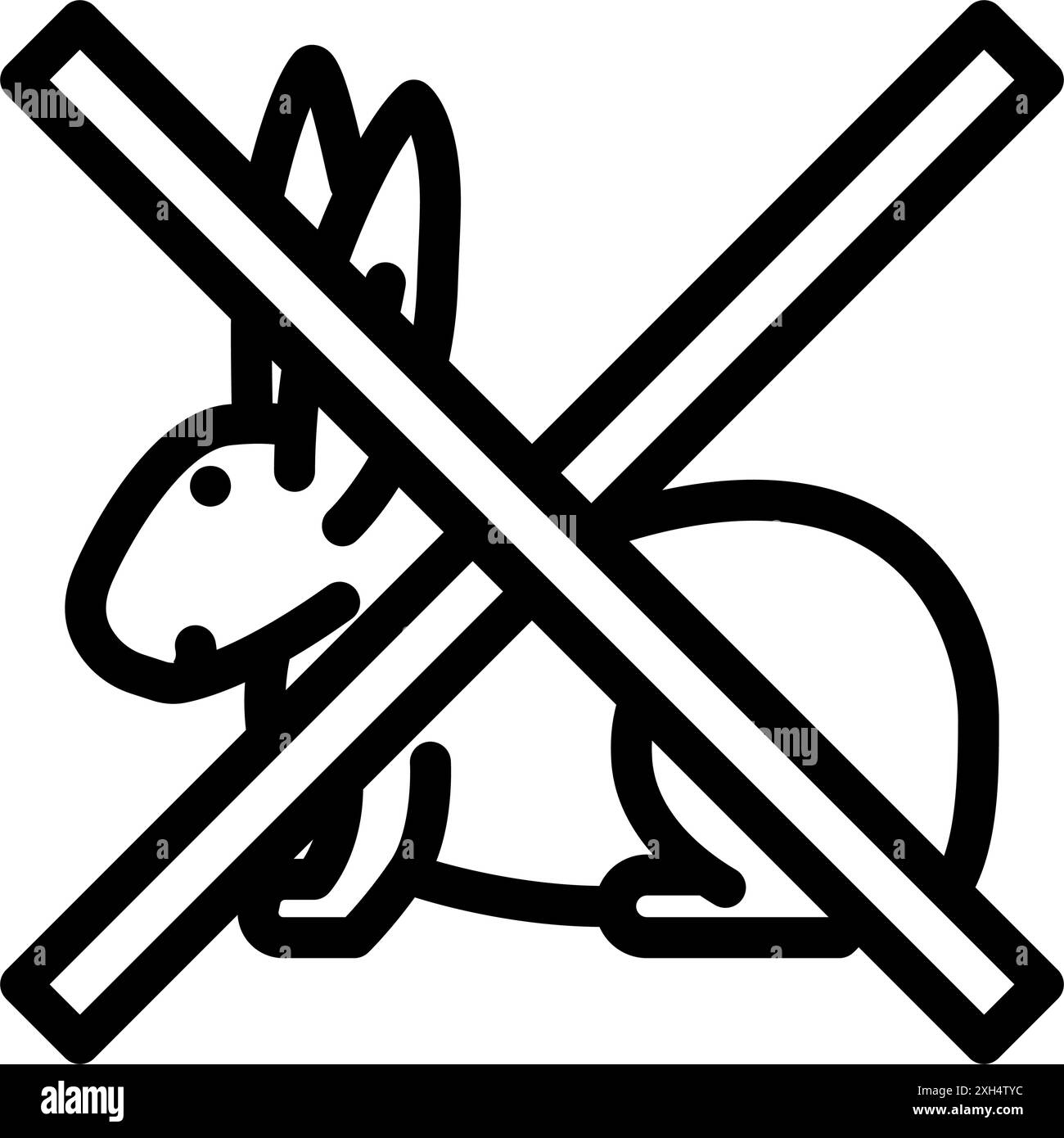 not tested on animals product label warning line icon vector ...