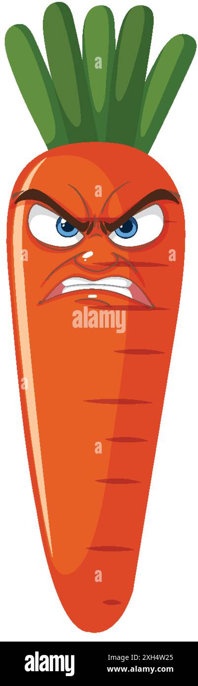 Vector of an angry carrot with green leaves Stock Vector Image & Art ...
