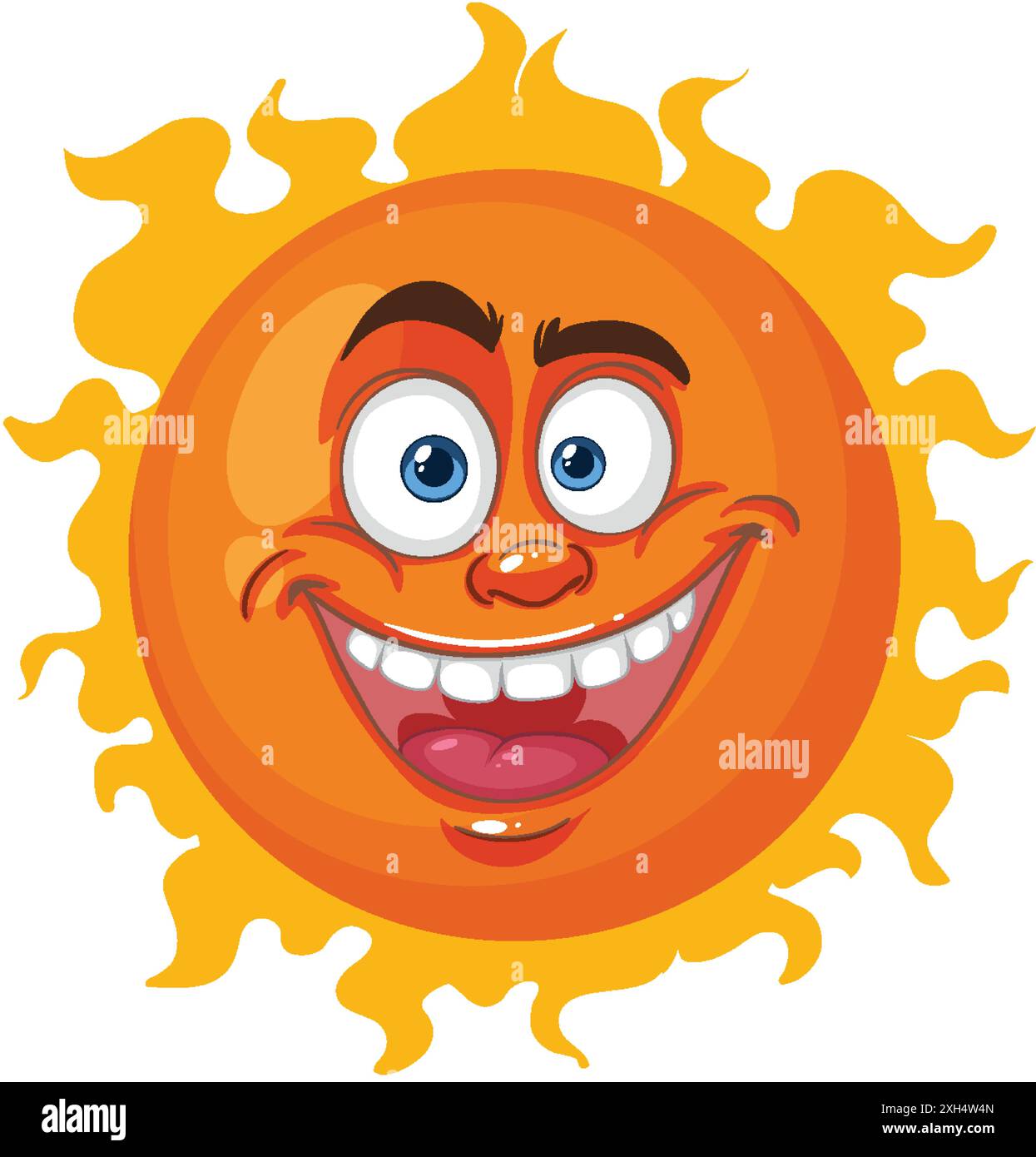 Smiling sun with expressive eyes and bright rays Stock Vector Image & Art - Alamy