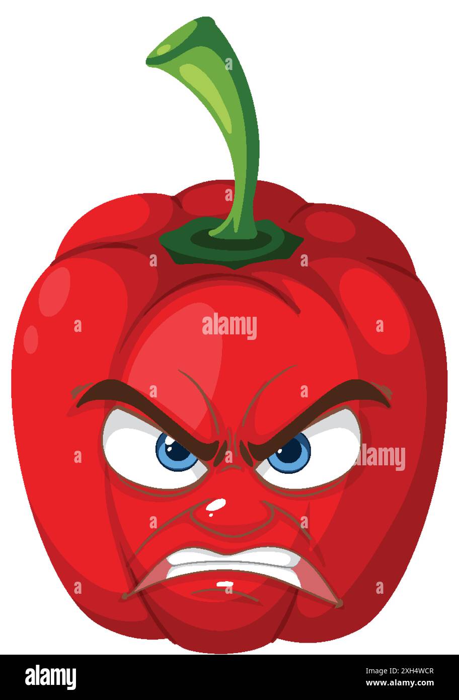 Illustration of an angry red bell pepper Stock Vector Image & Art - Alamy