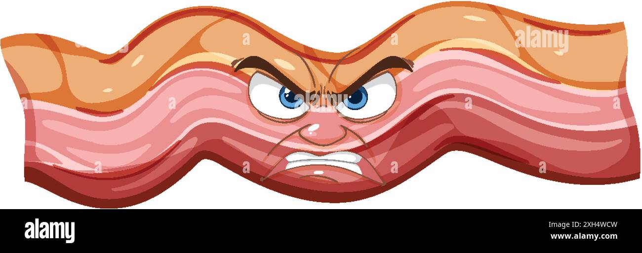 A cartoon bacon strip with an angry expression Stock Vector Image & Art ...