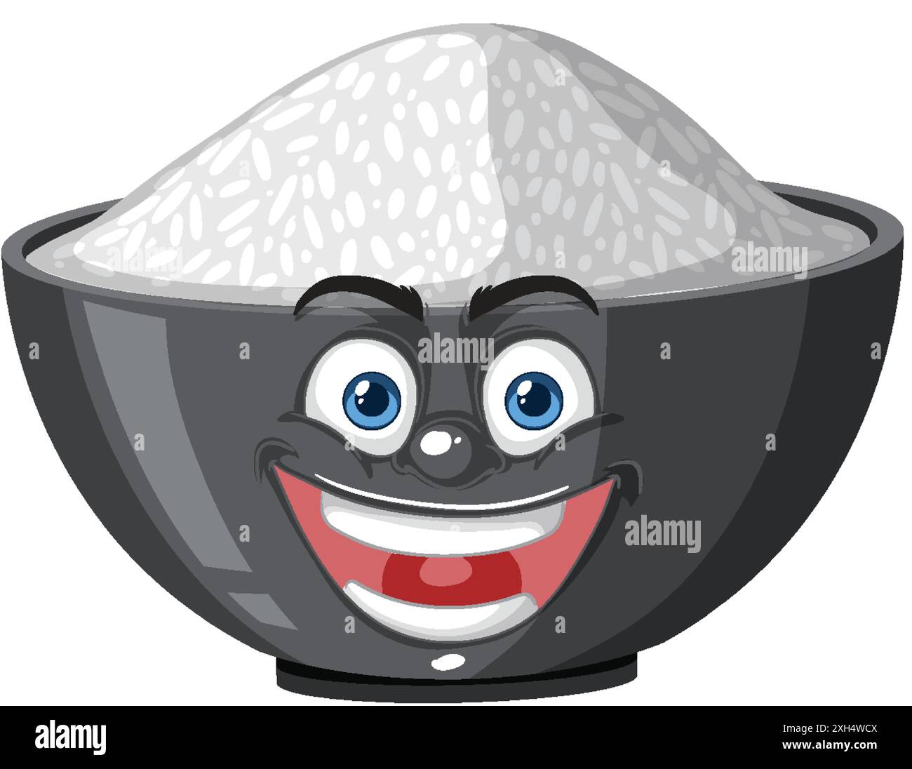 Smiling rice bowl with expressive face Stock Vector Image & Art - Alamy
