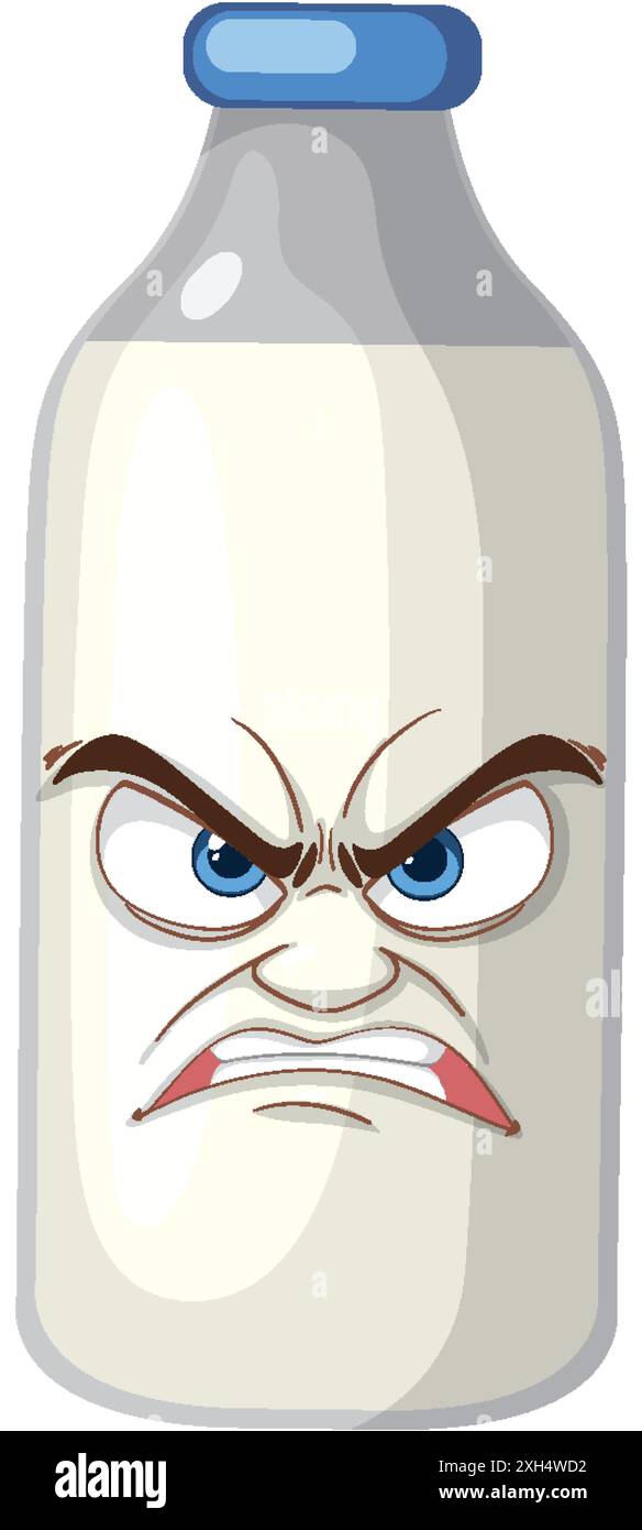 A milk bottle with an angry face Stock Vector Image & Art - Alamy