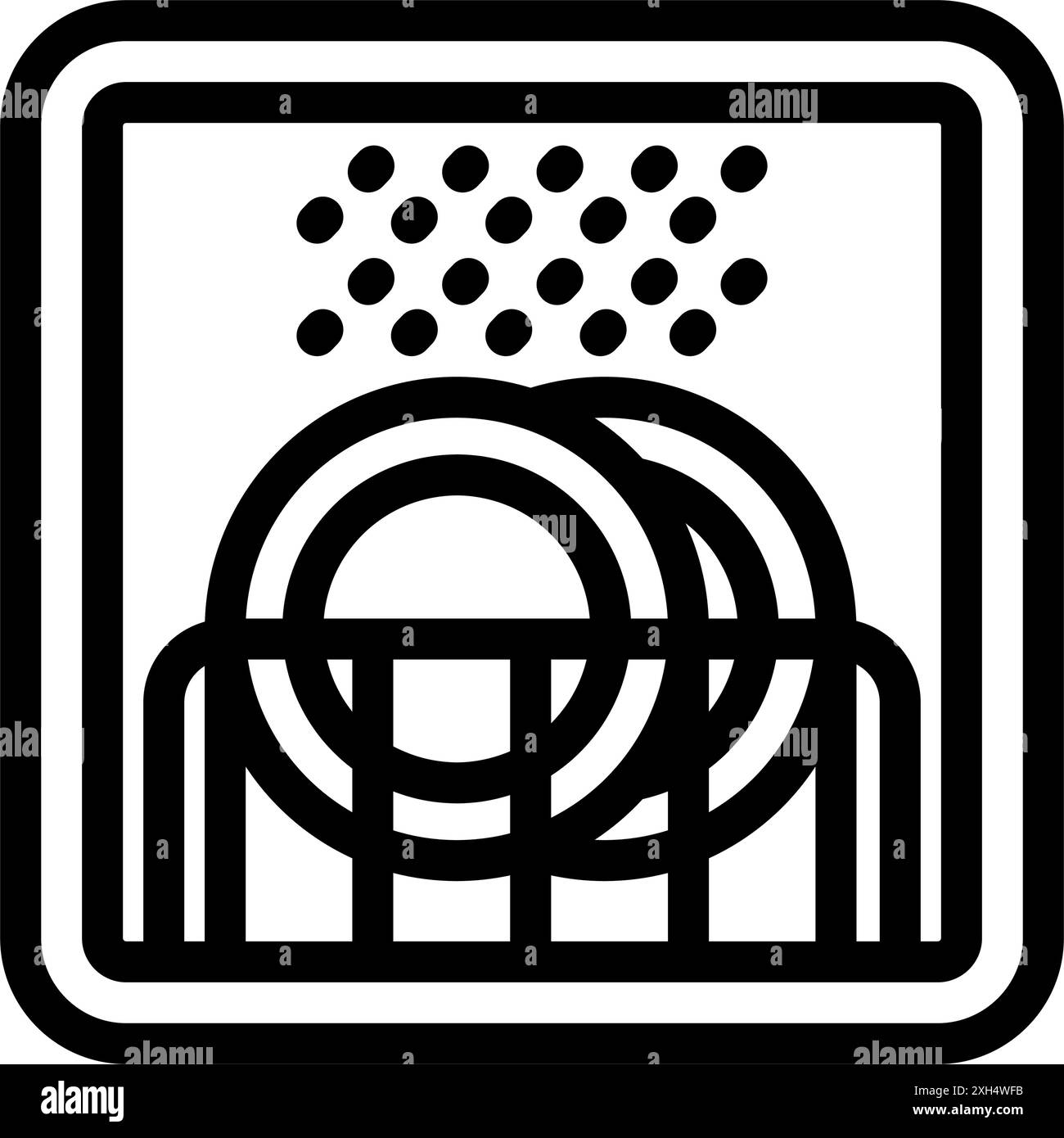 dishwasher safe product label warning line icon vector illustration ...