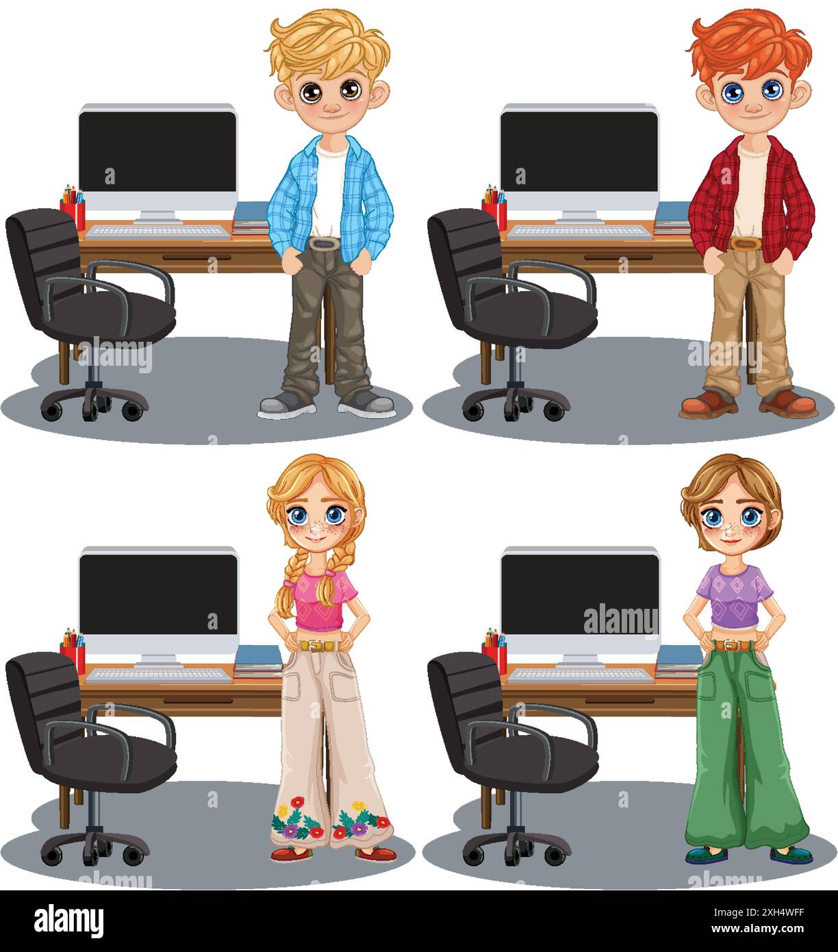 Boys social skills Stock Vector Images - Alamy